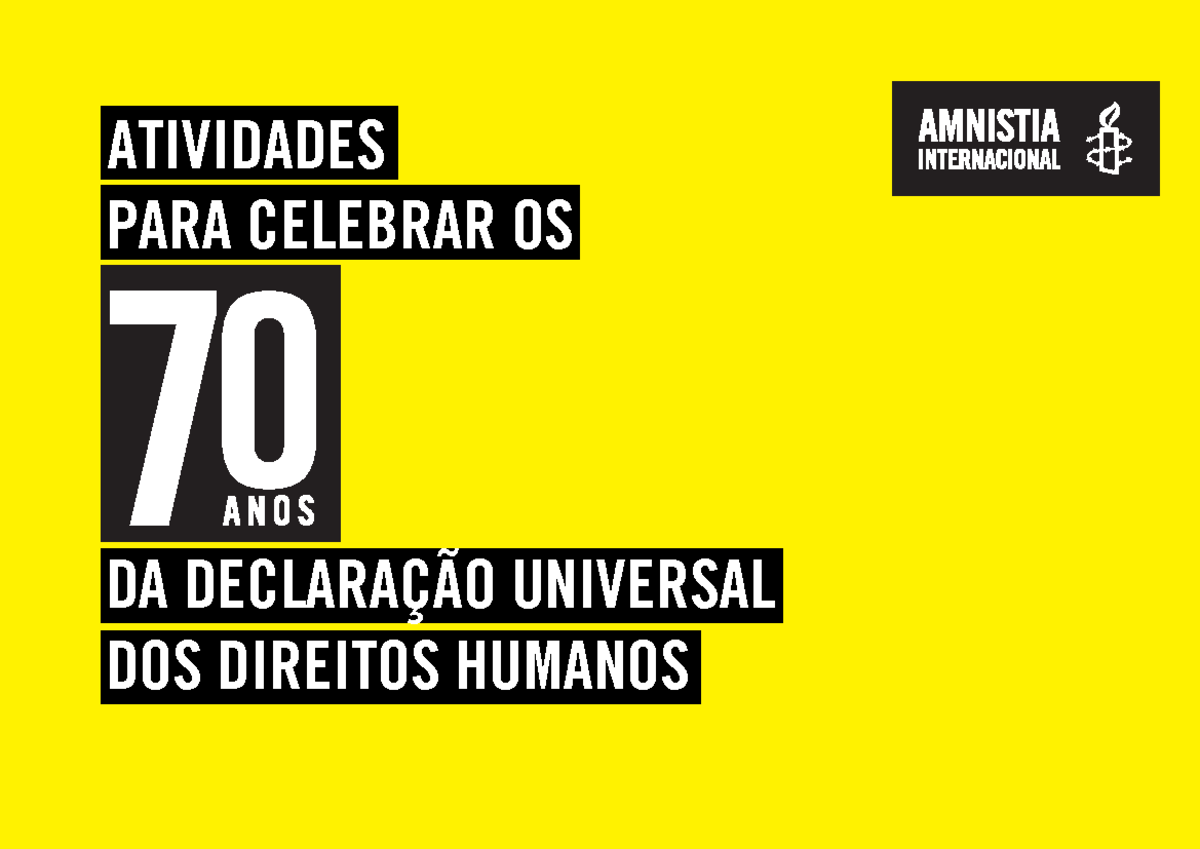 Kit De Atividades Para Comemoração Dos 70 Anos Da Declaração Universal