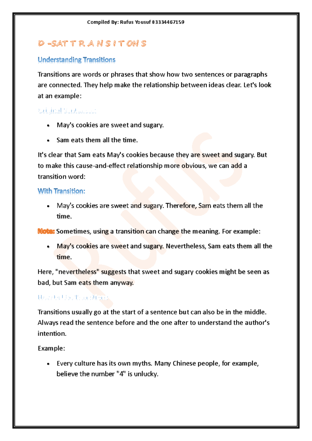 D SAT - Transitions - Transition elements - D - SAT T R A N S I T ON S ...