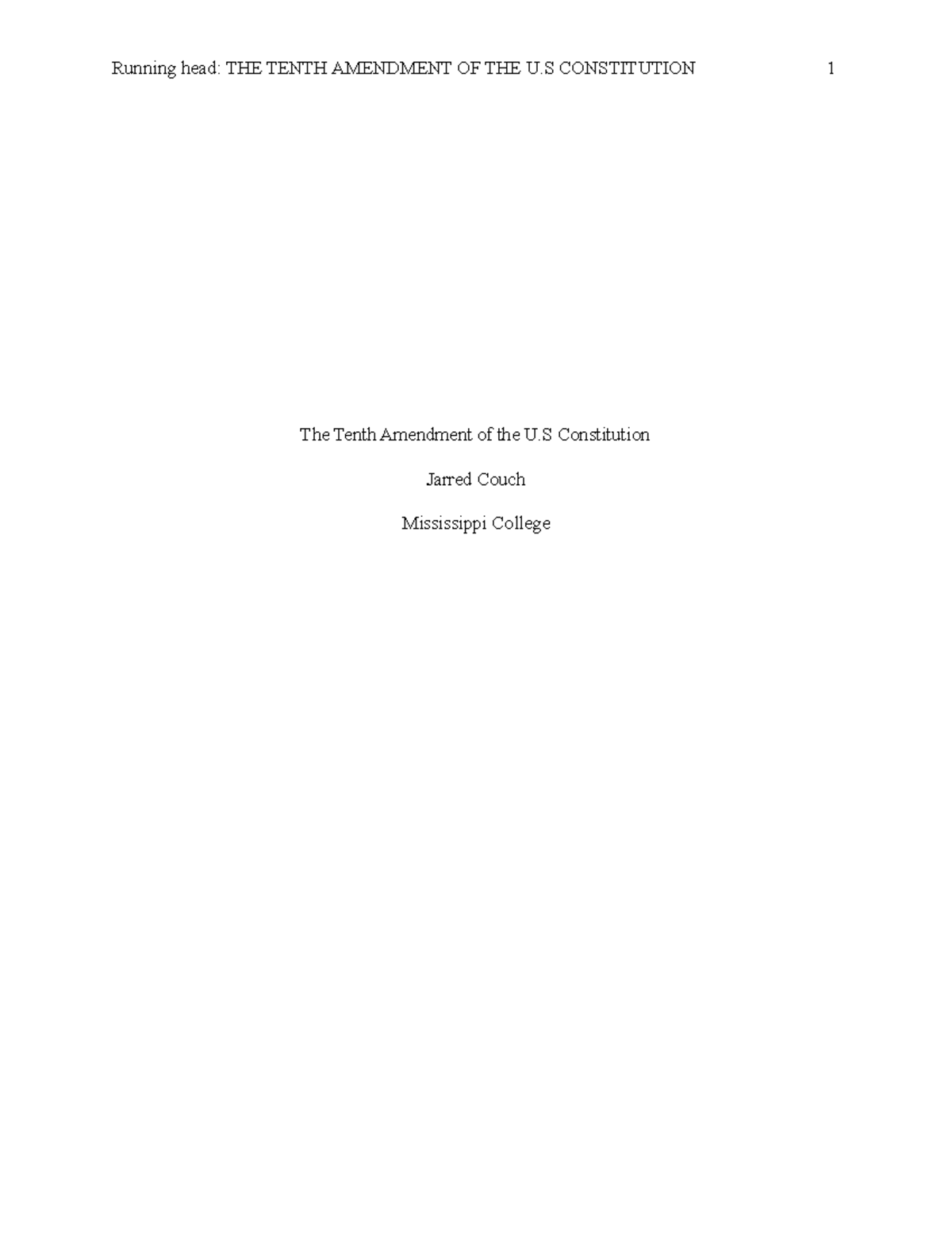 A 10 - This is a massive paper on one of the US amendments. - Running ...