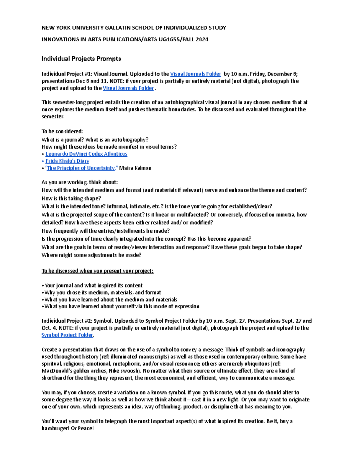 IAP Individual Project Prompts - NEW YORK UNIVERSITY GALLATIN SCHOOL OF ...