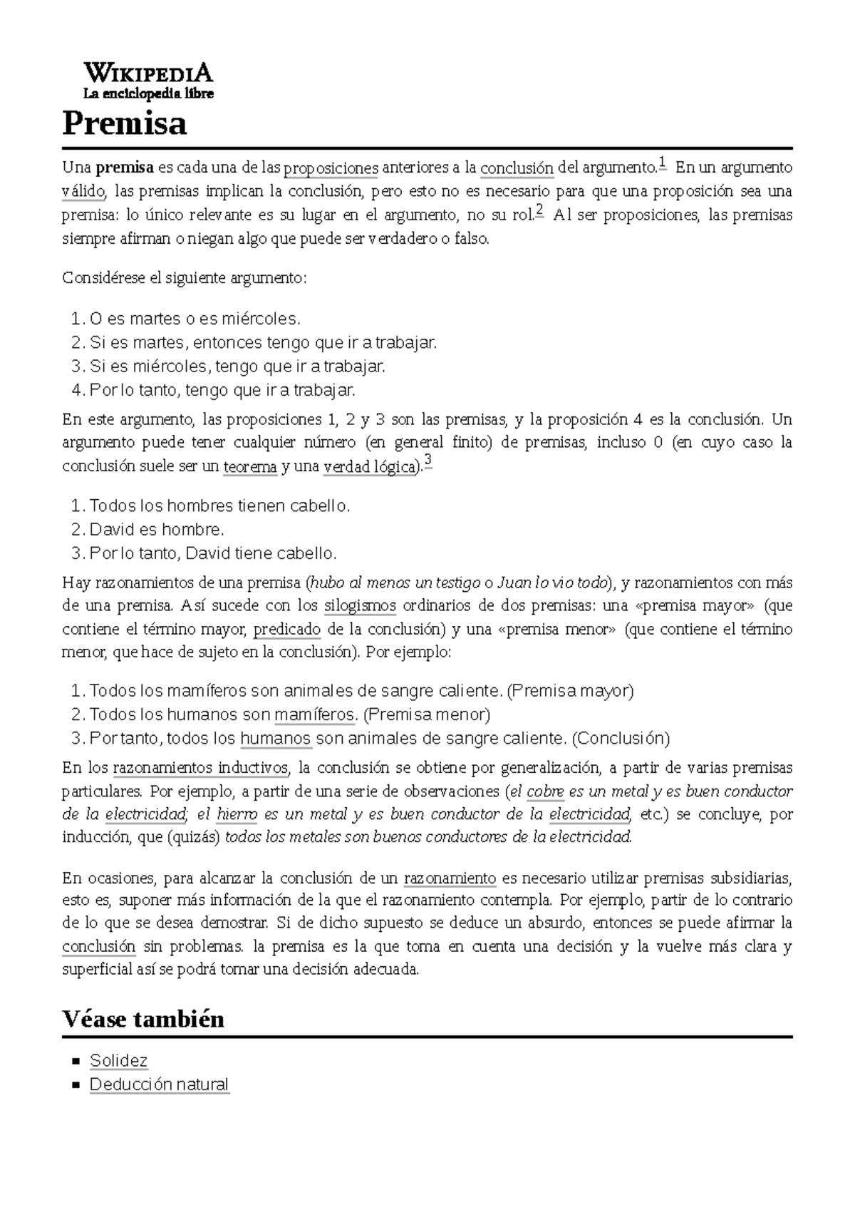 Premisa - Resumen Historia del arte - Premisa Una premisa es cada una ...