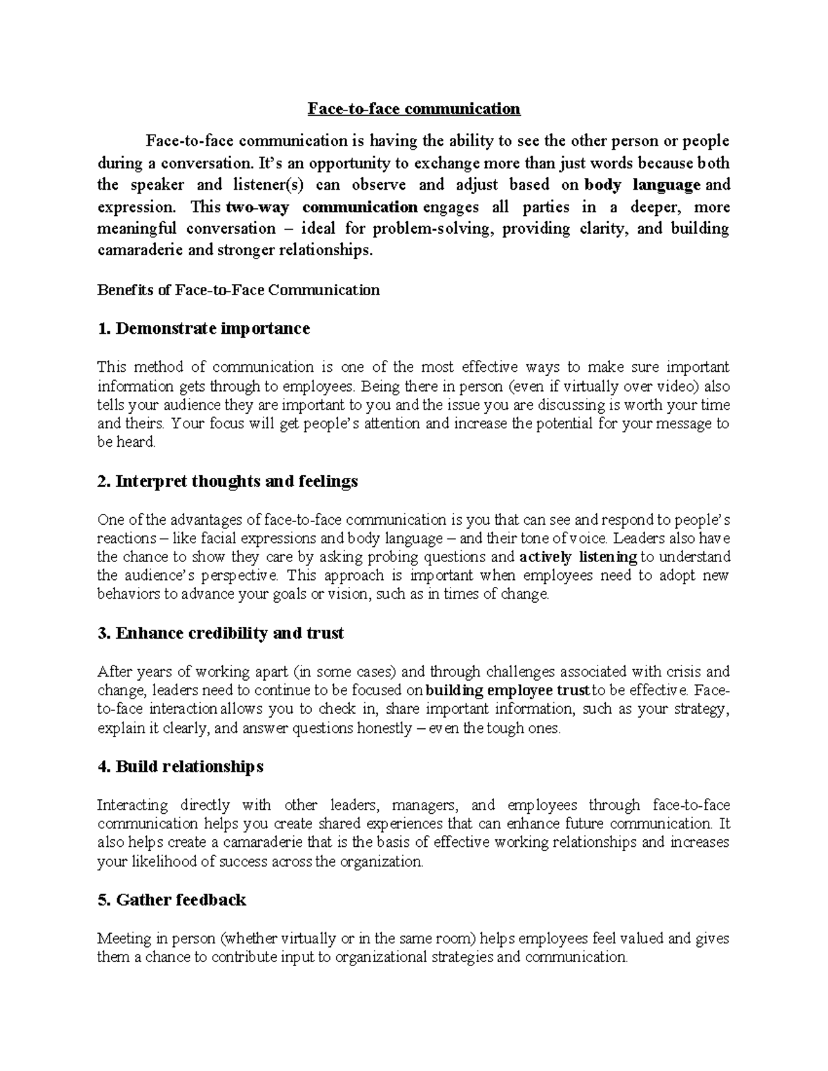 Face - Very useful - Face-to-face communication Face-to-face ...