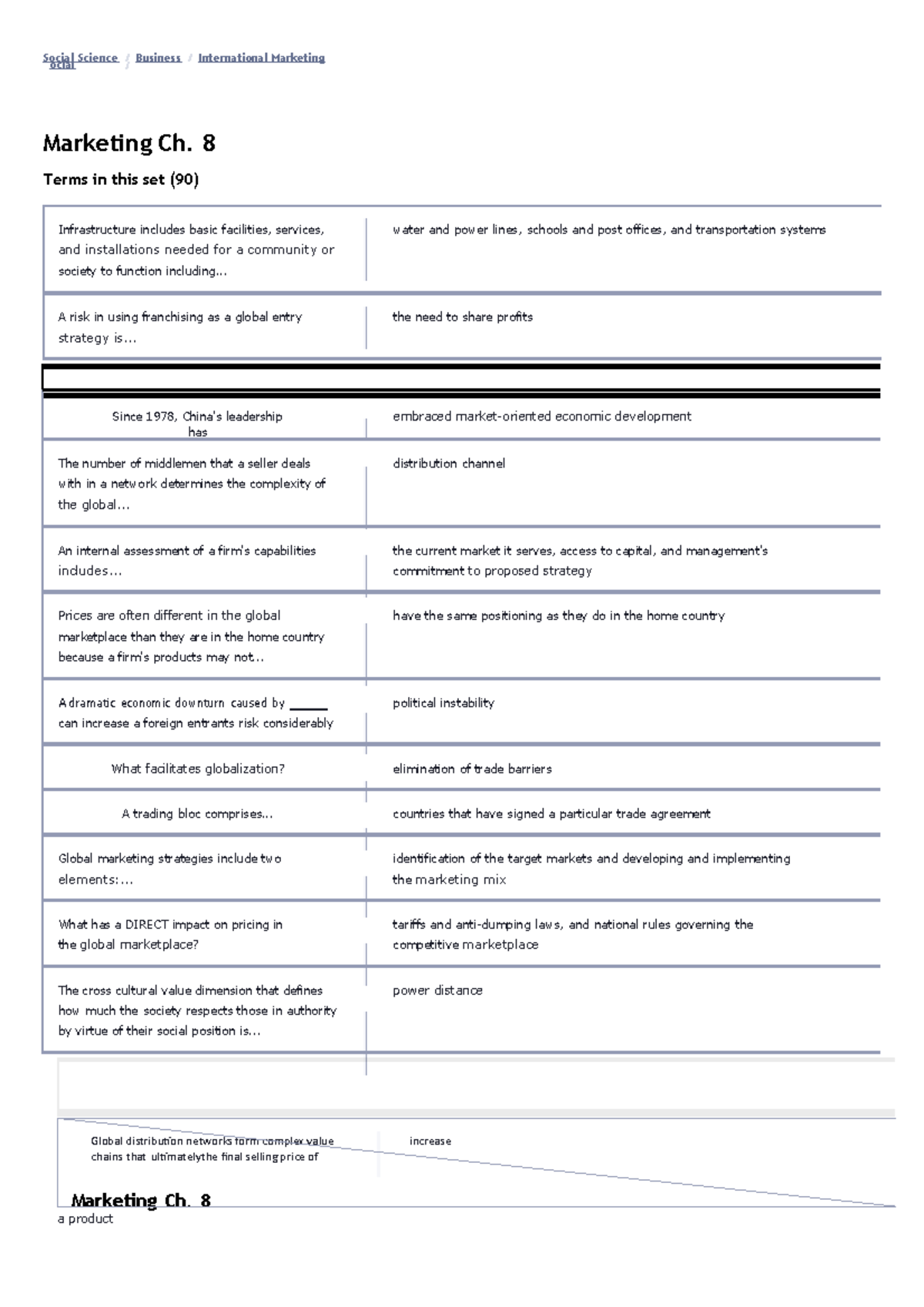 MGMT chapter 7 TEST 3 - REVIEWER - / Global distribution networks form ...
