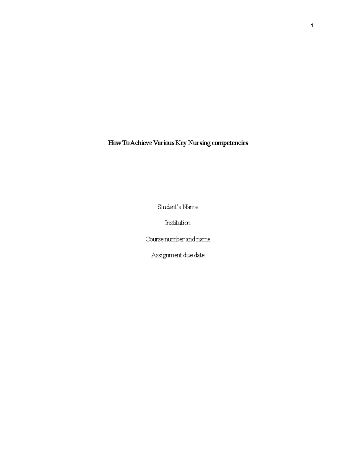 Nursing Competencies - How To Achieve Various Key Nursing competencies ...