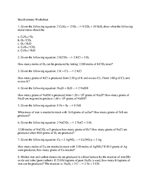 Thermochemistry II Worksheet - CHEM 0130 Mount Royal University Thermochemistry II Worksheet 1 ...