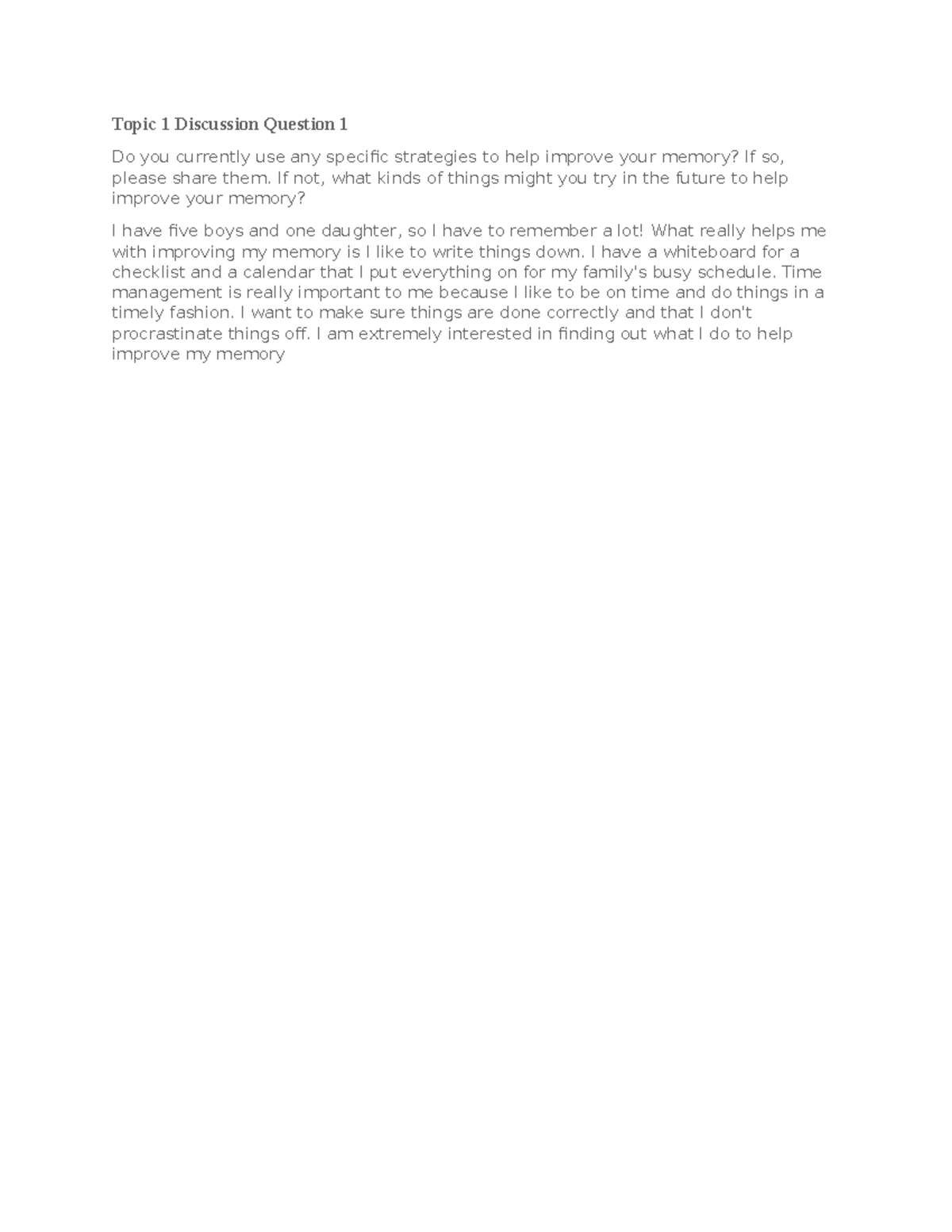Topic 1 DQ 1 - Discussion question and answer - Topic 1 Discussion ...