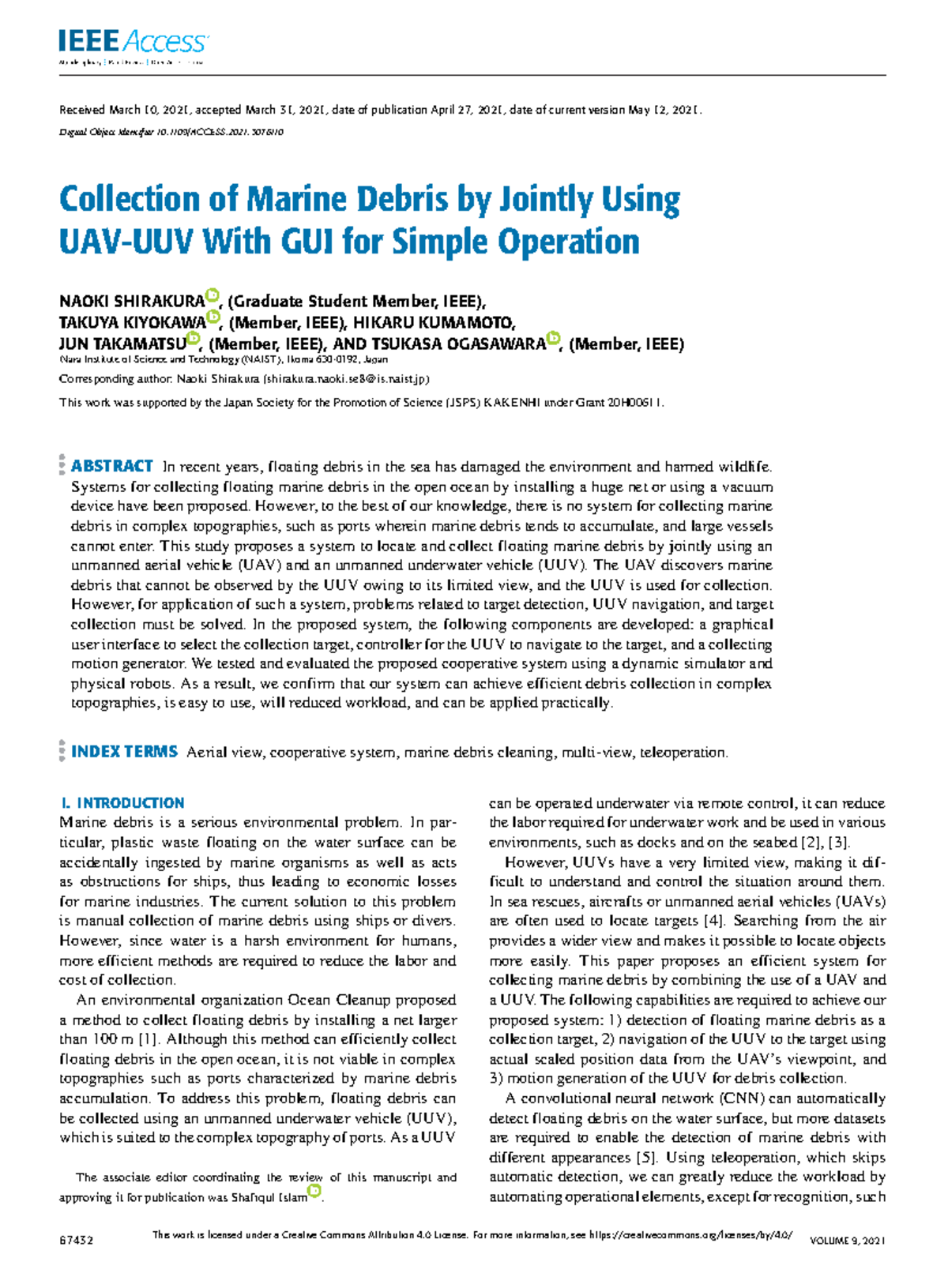 Collection of Marine Debris by Jointly Using UAV-UUV With GUI for ...