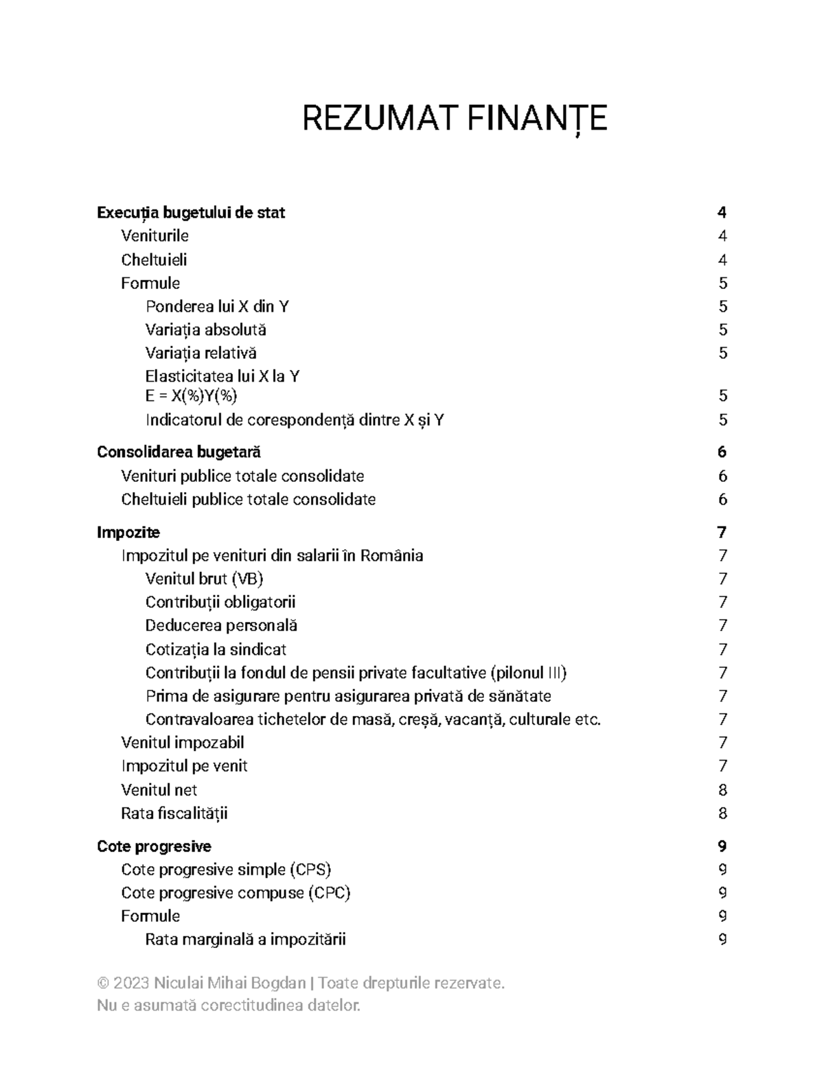 Finanțe - finante - REZUMAT FINANȚE Execuția bugetului de stat ...