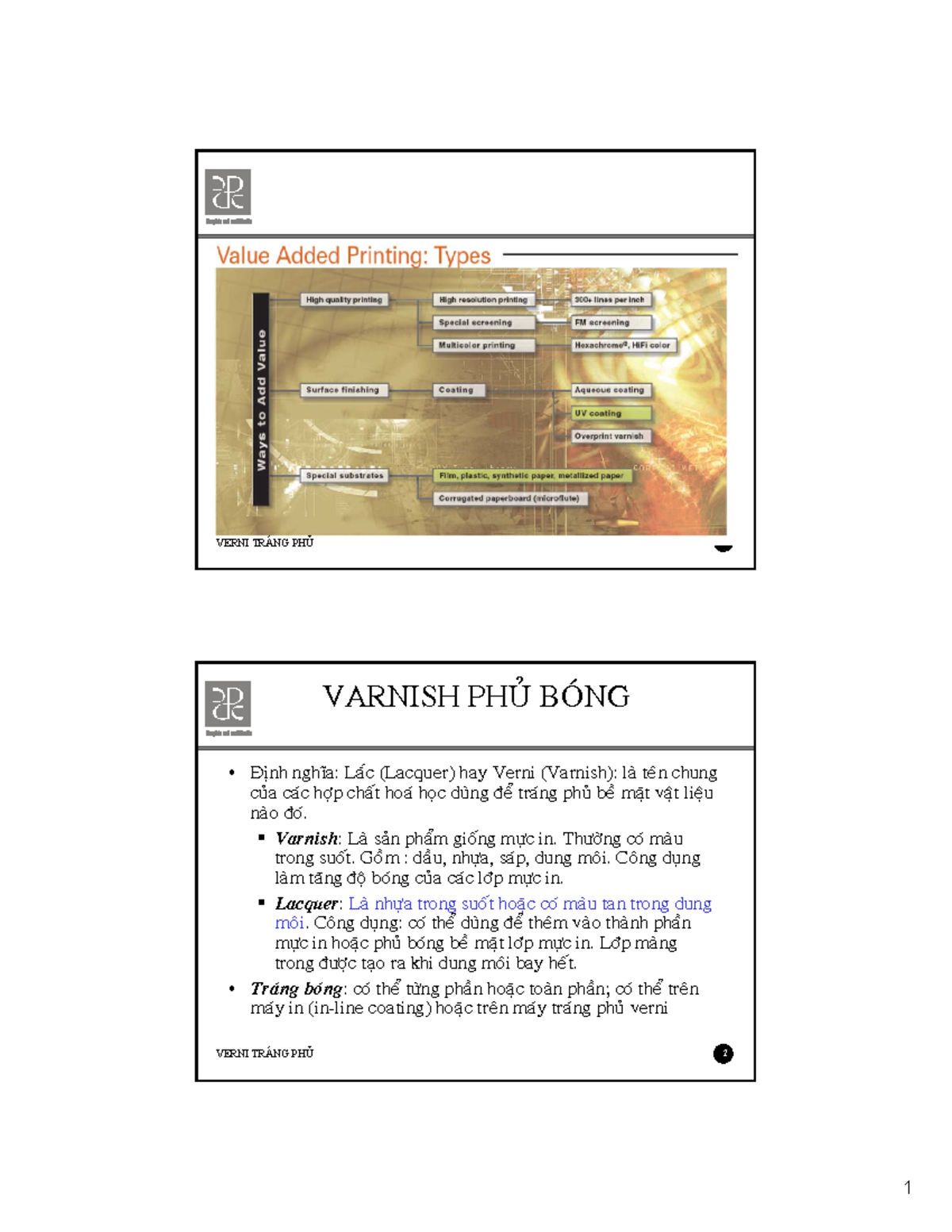 5 2 VLI Trang PHU Varnish - VERNI TRÁNG PHỦ 11 2 VARNISH PHUÛ BOÙNG ...