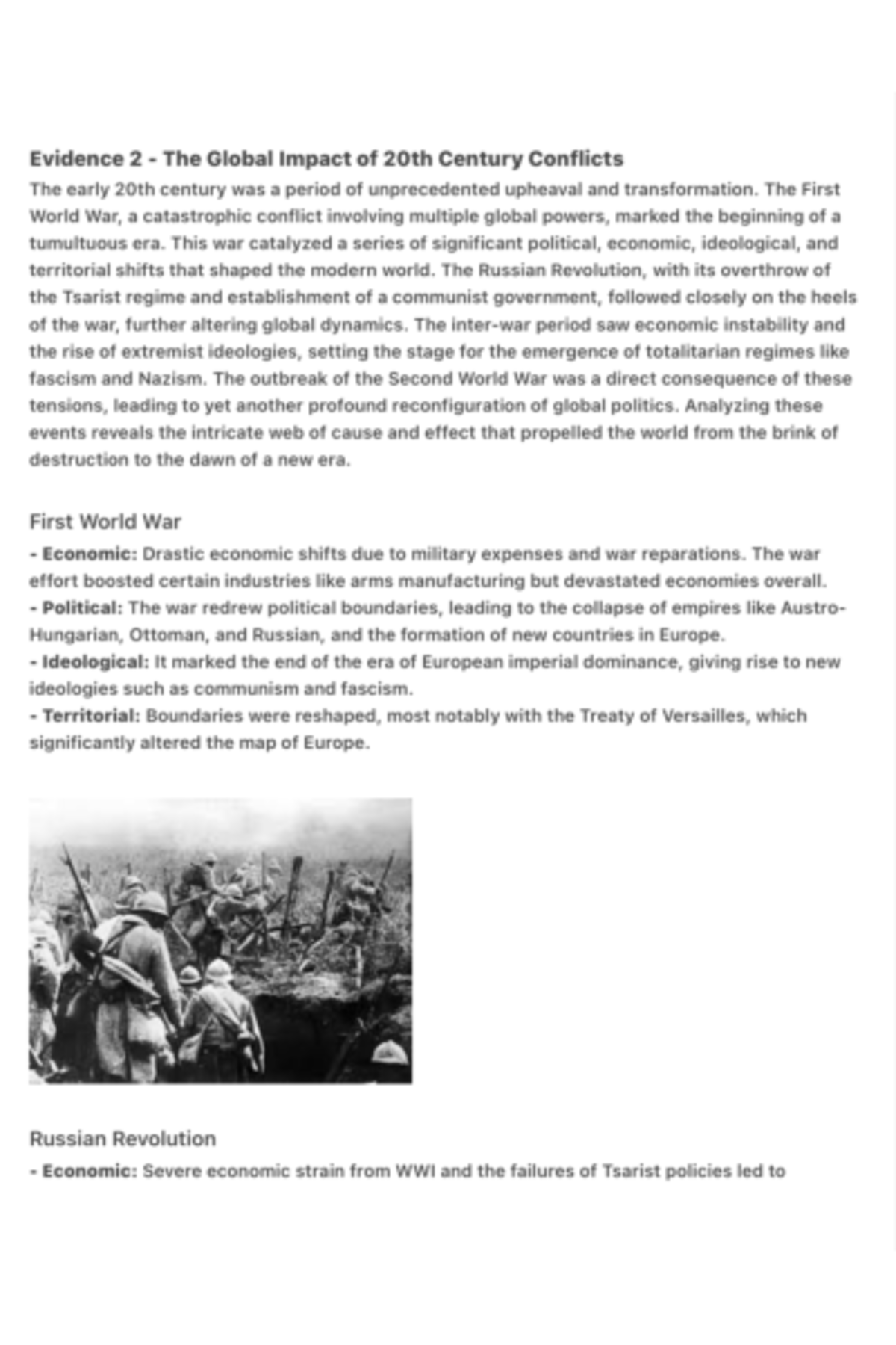 Evidence 2 - Issuusussuususisus - Evidence 2 The Global Impact of 20th ...