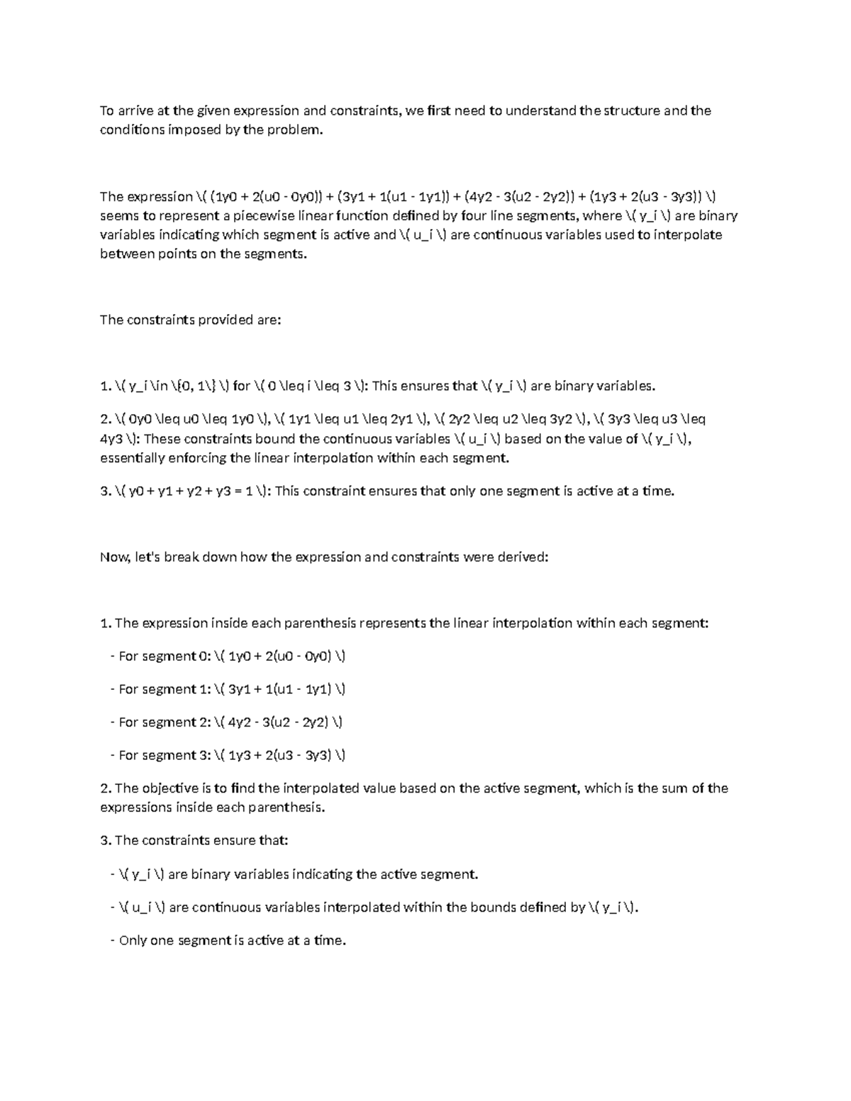 Homework 75 - To arrive at the given expression and constraints, we first need to understand the ...