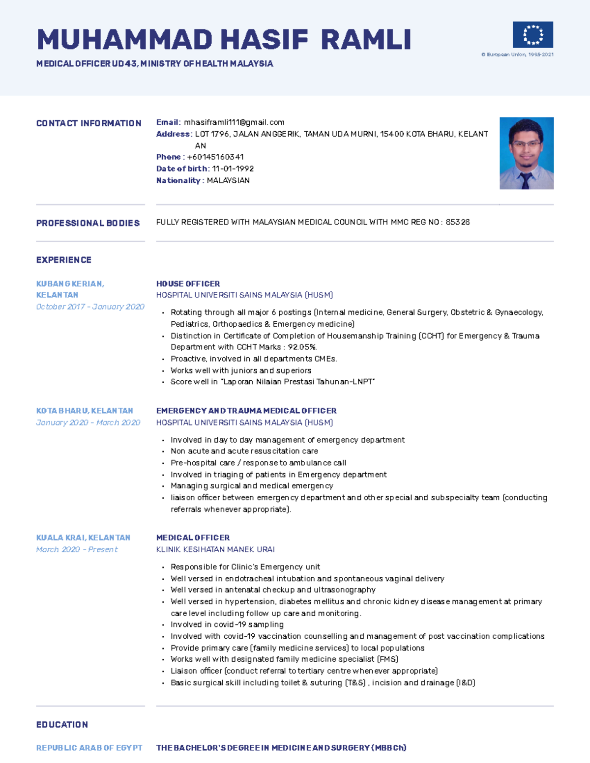 Document-untitled - personal cv - MUHAMMAD HASIF RAMLI MEDICAL OFFICER ...