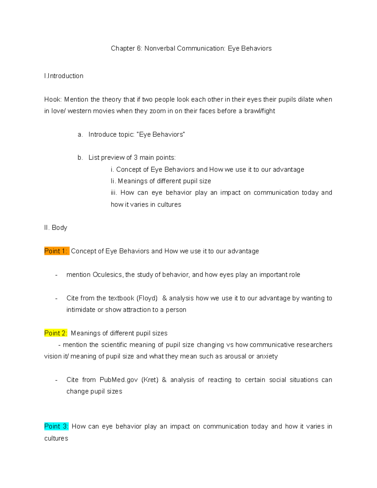 Chapter 6 Nonverbal Communication Eye Behaviors - Chapter 6: Nonverbal ...