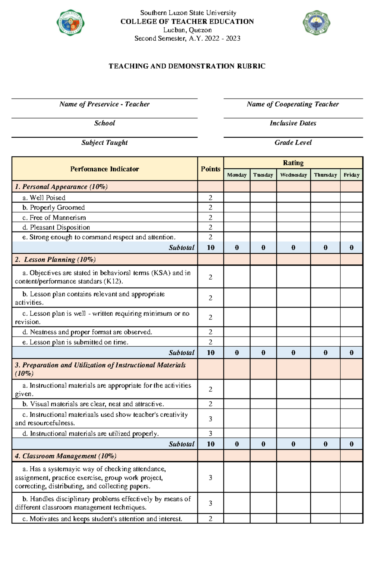 Rating-Sheet 2 - Summary Principles of Marketing - Southern Luzon State ...