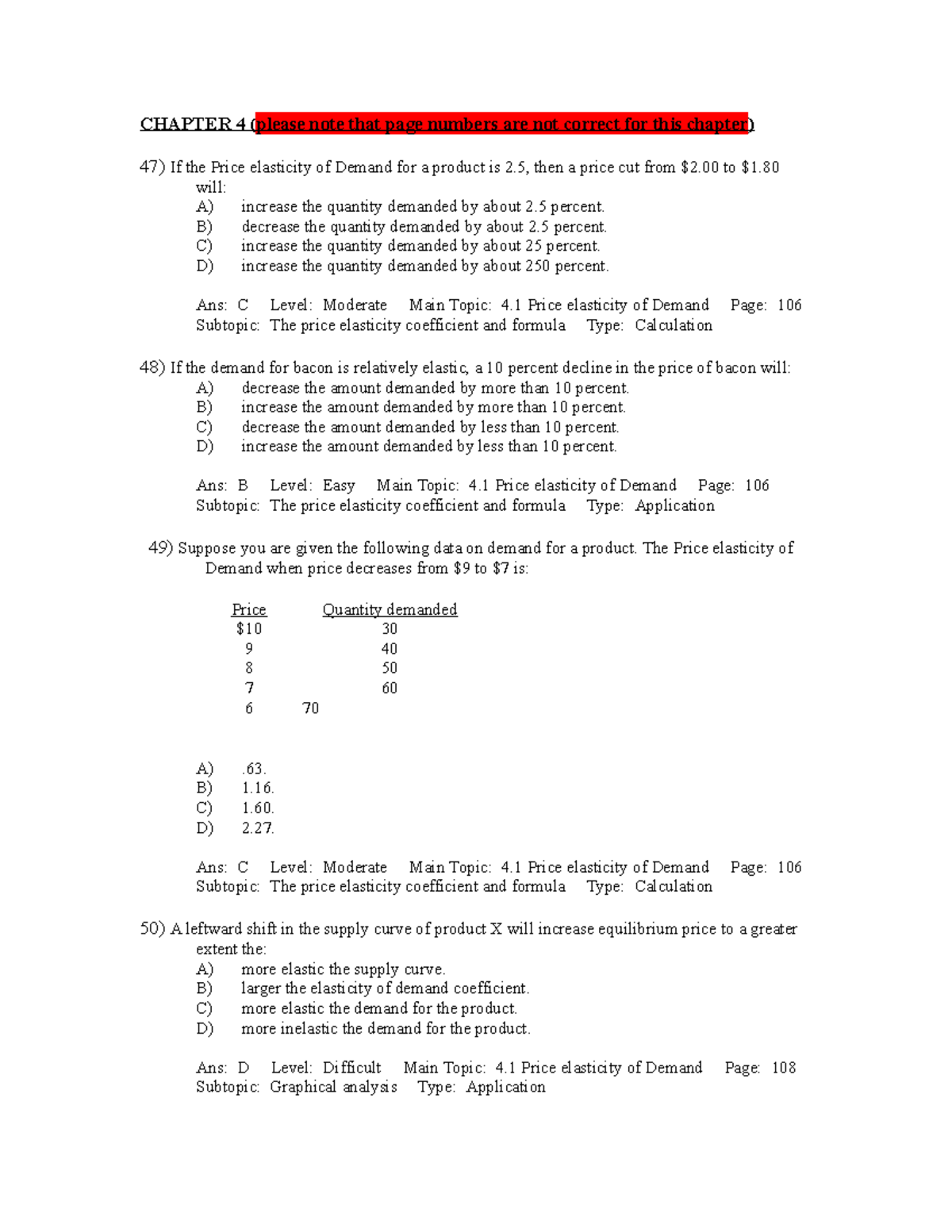 Chapter 4 Questions - CHAPTER 4 ( please note that page numbers are not ...