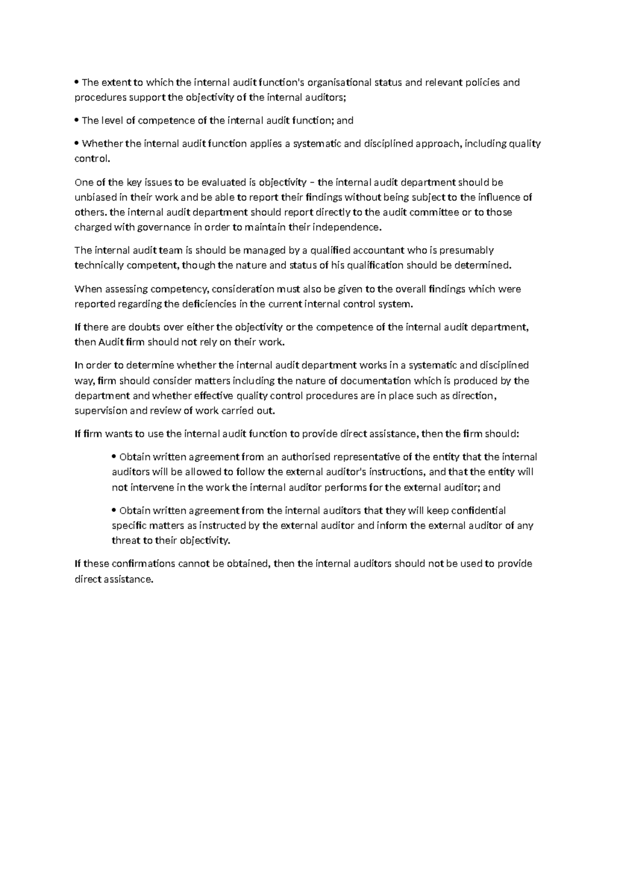 ISA 610 Matters to be considered for relying on Internal Auditor - The ...