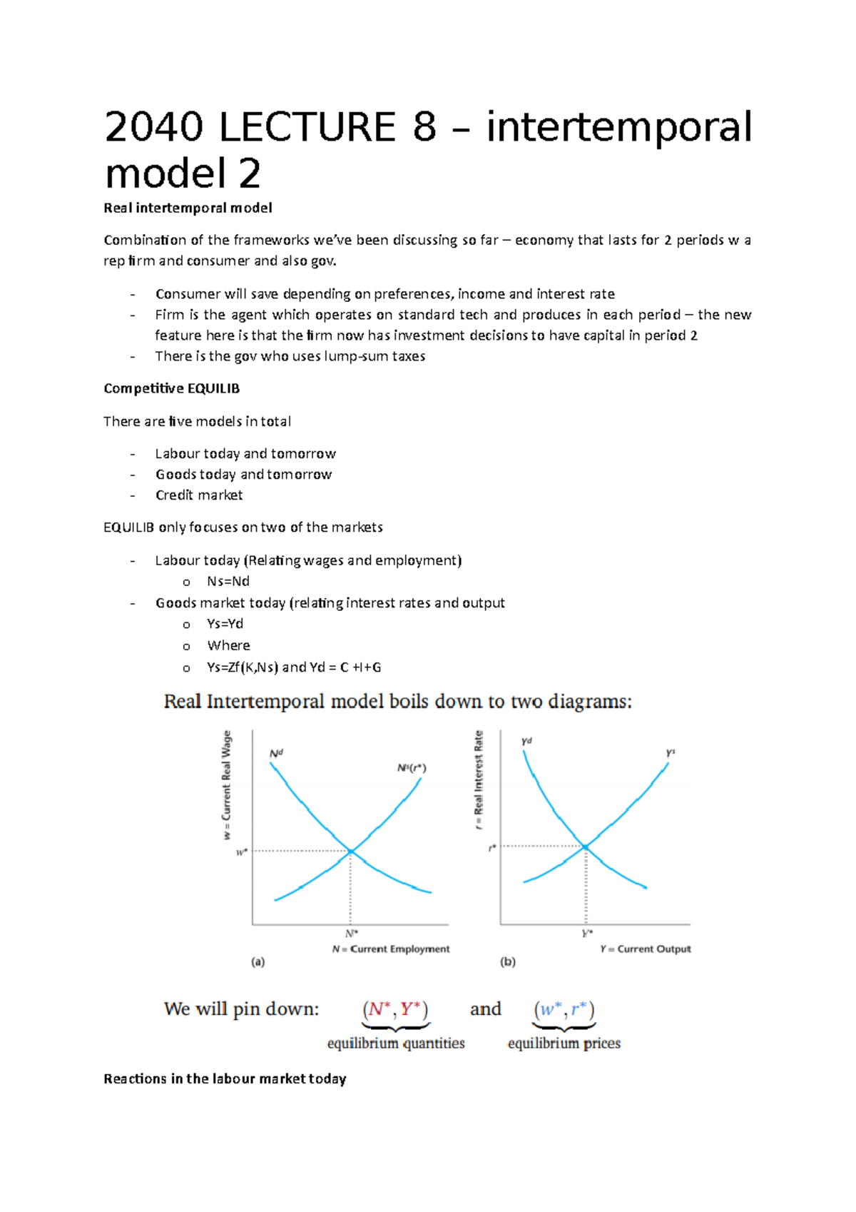 Lecture 8 real temporal model 2 - 2040 LECTURE 8 intertemporal model 2 ...