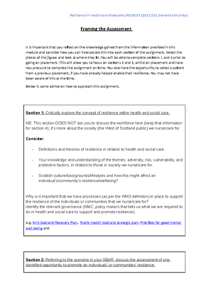 Ri H Assessment Template - School of Health & Life Sciences Assessment ...