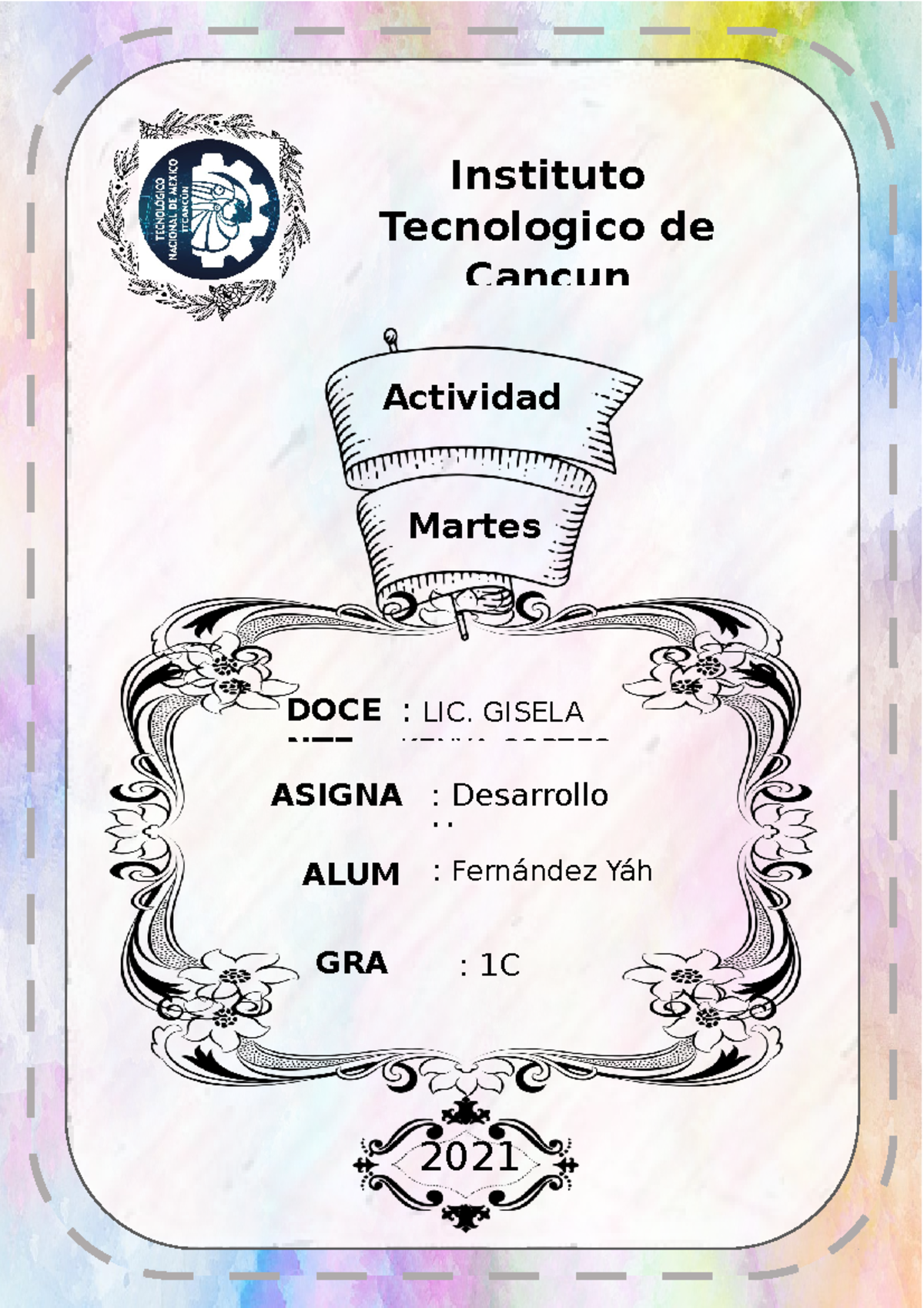 A c tividad Martes - fhfhfh - Martes Actividad 2021 : Fernández Yáh ...