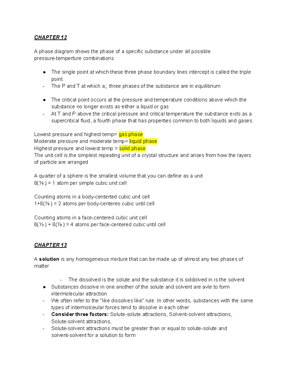 Chapter 12 - Notes are taken from Mr. Silva's Class in Chemistry 1310 ...