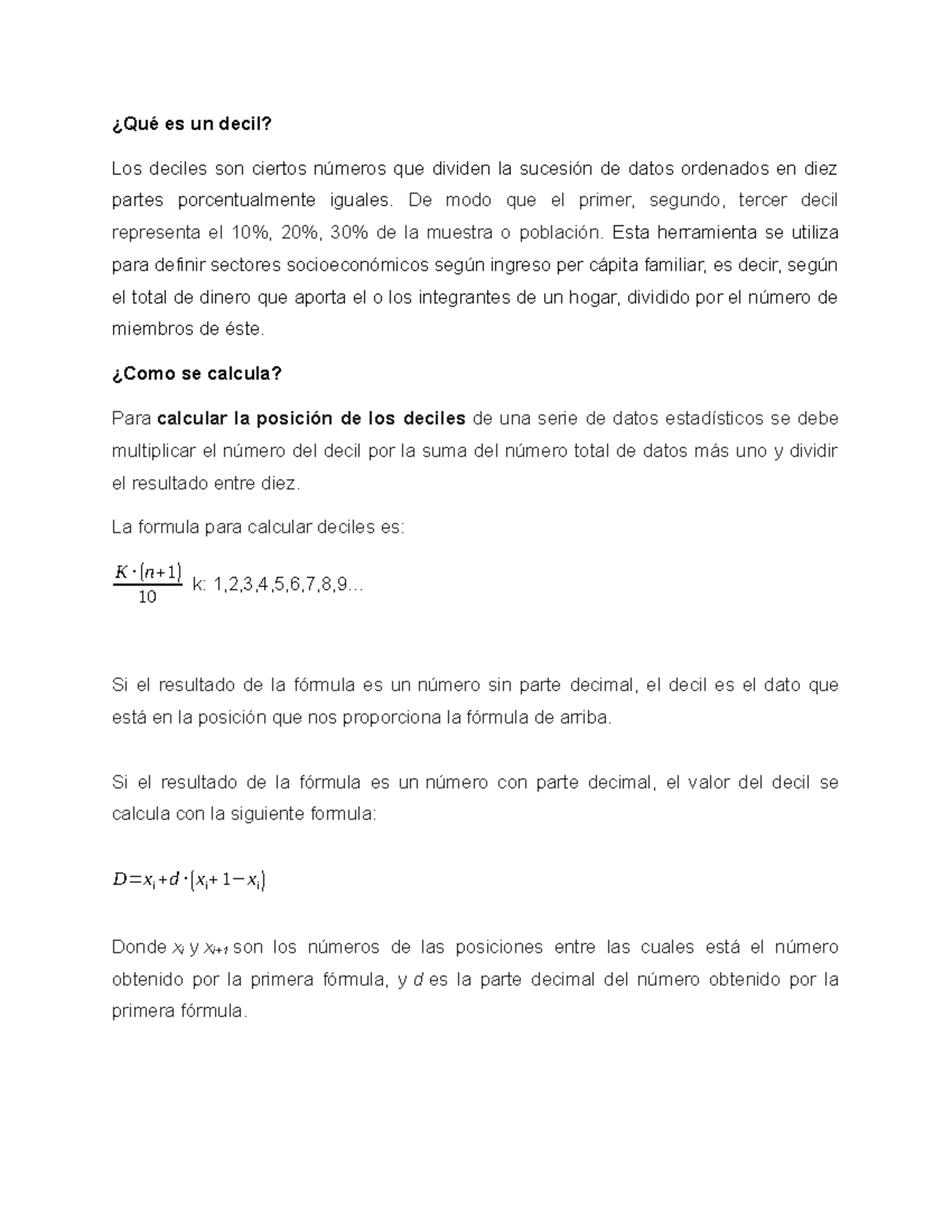 Deciles y percentiles trabajo de investigación - ¿Qué es un decil? Los ...