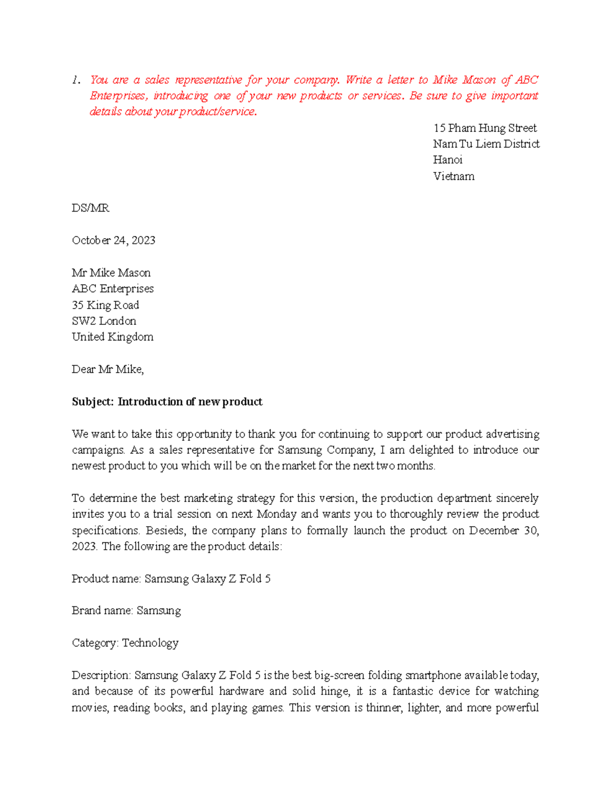 Email And Letter Topic Update You Are A Sales Representative For Your email-and-letter-topic-update-you-are-a-sales-representative-for-your