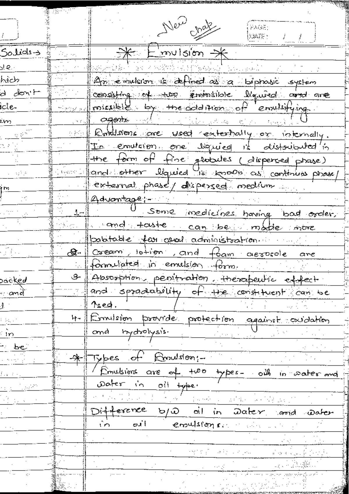 Emulsion Notes - Pharmacy Practice - Studocu