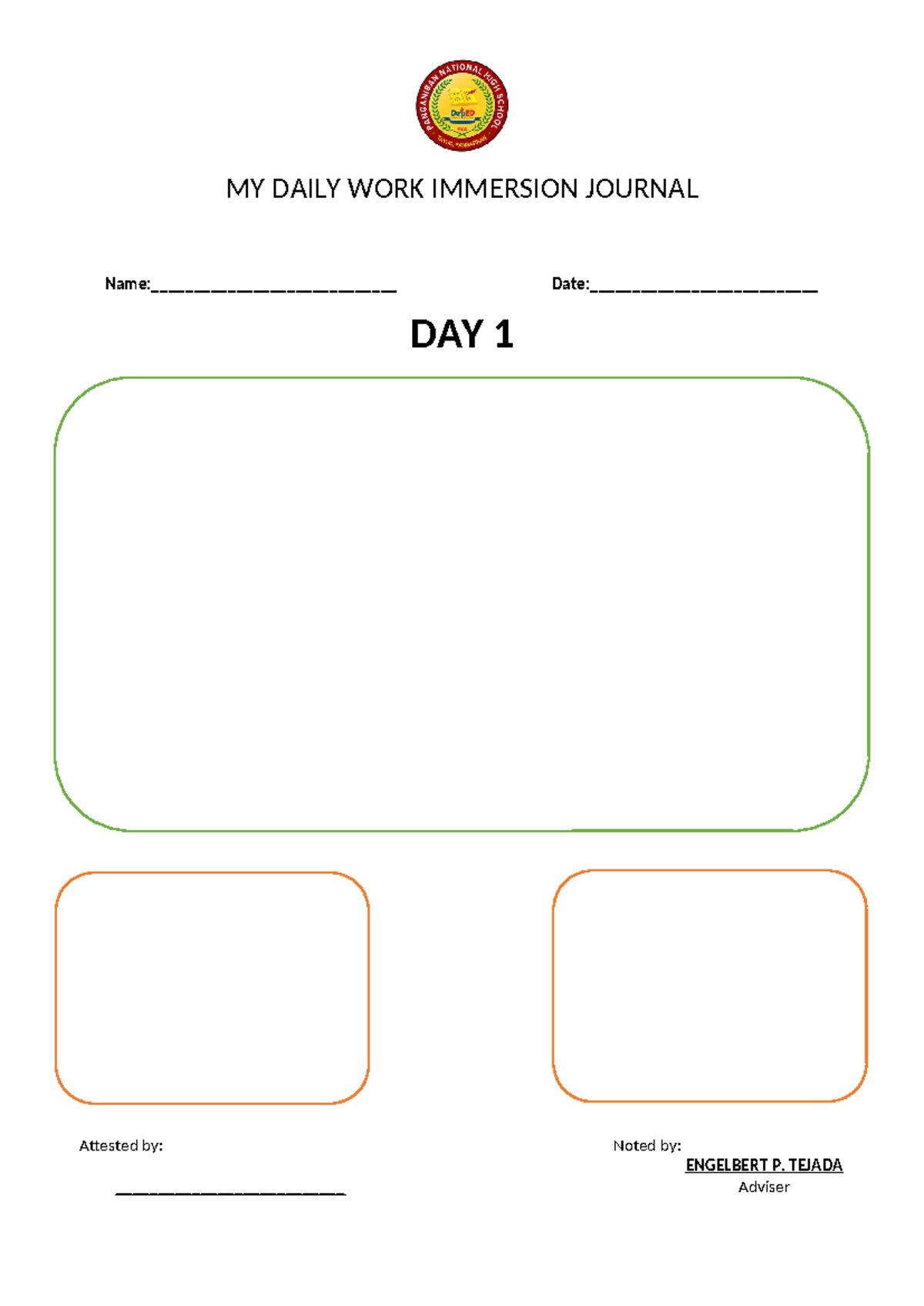 MY Daily WORK Immersion Journal - Bachelor of Science in Information ...