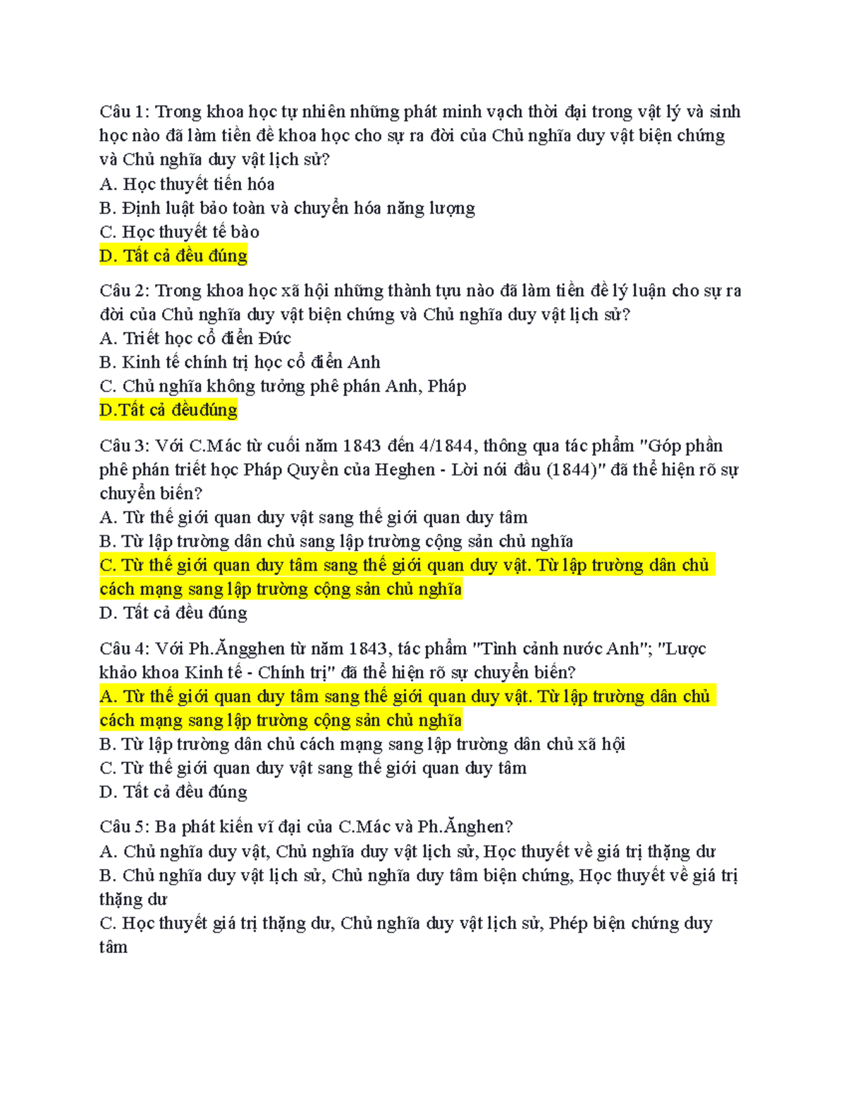 đáp-án - aasss - Câu 1: Trong khoa học tự nhiên những phát minh vạch ...