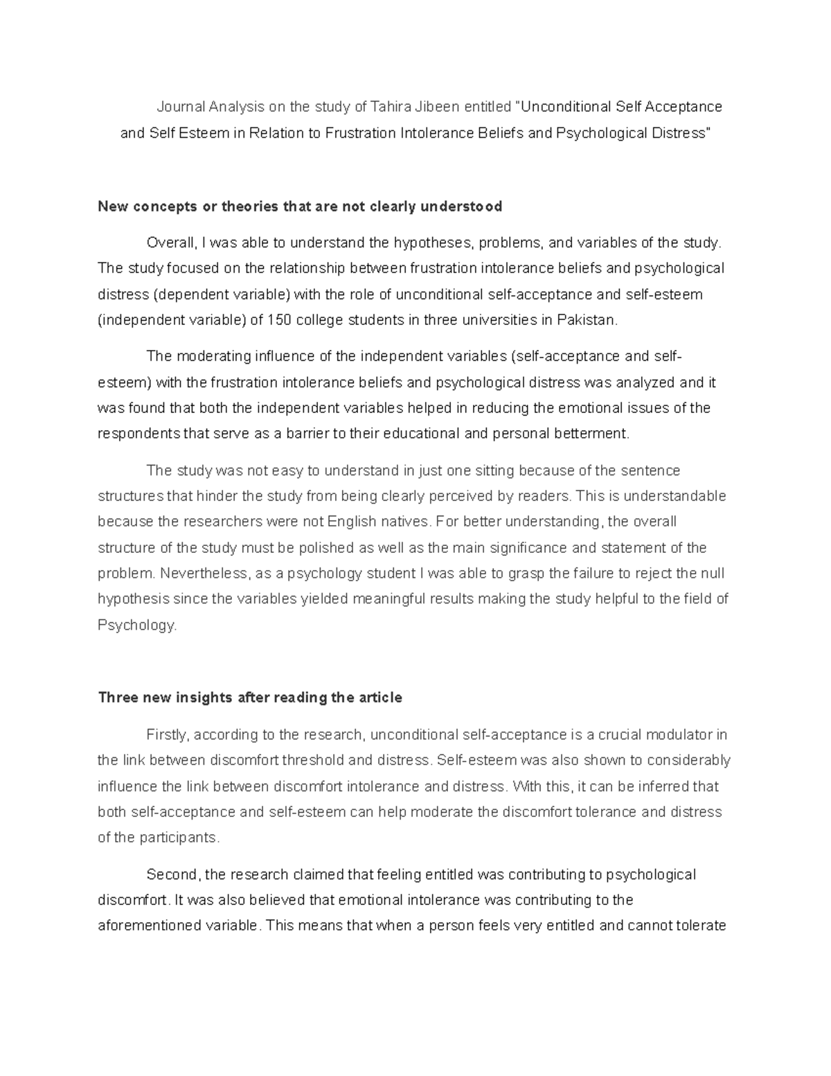 Critique Paper Theories of Personality - 2022 - Journal Analysis on the ...