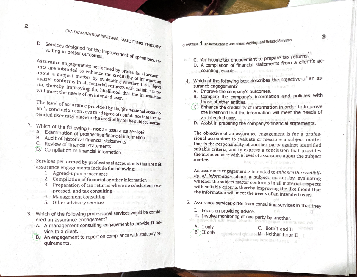 Chap 1 1 - Multiple choice - 2 CPA 3 D. AUDITING Related Services Services CHAPTER 1 An ...