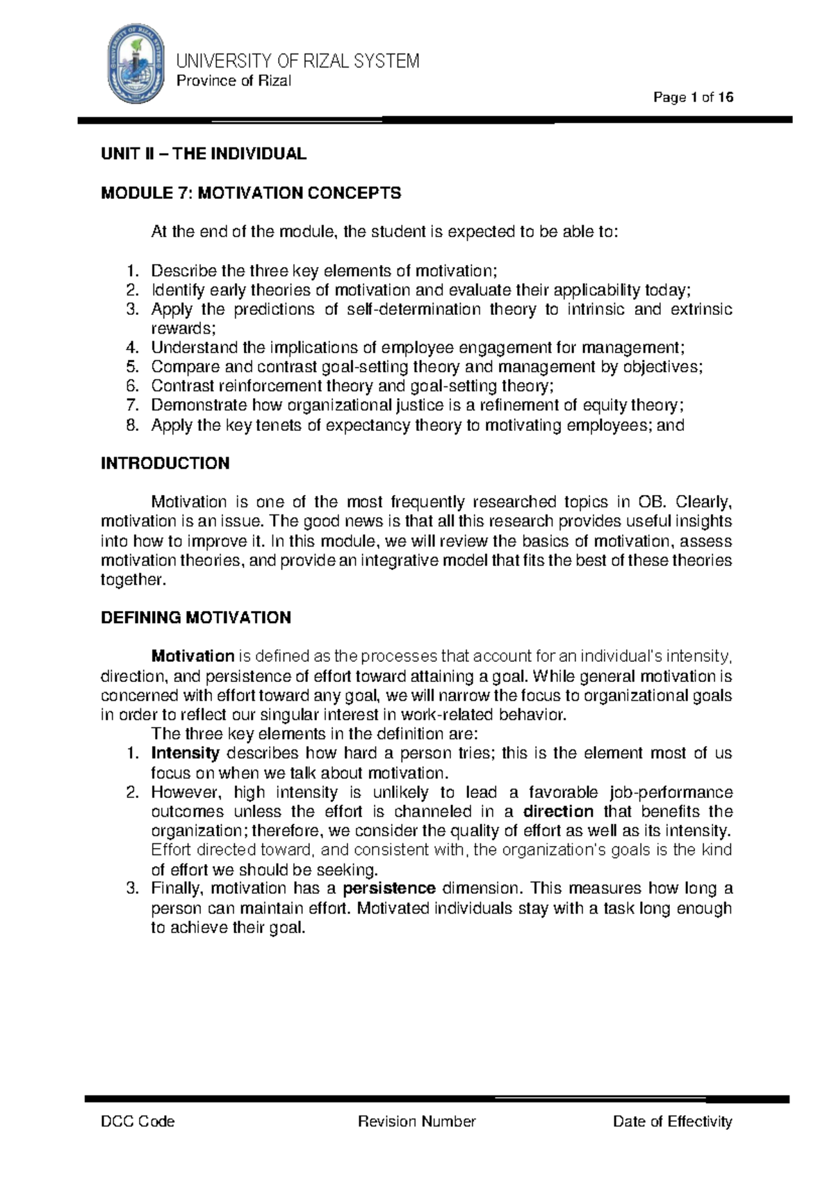 Acctg ELEC 1 Module 7 - Province of Rizal Page 1 of 16 UNIT II – THE ...