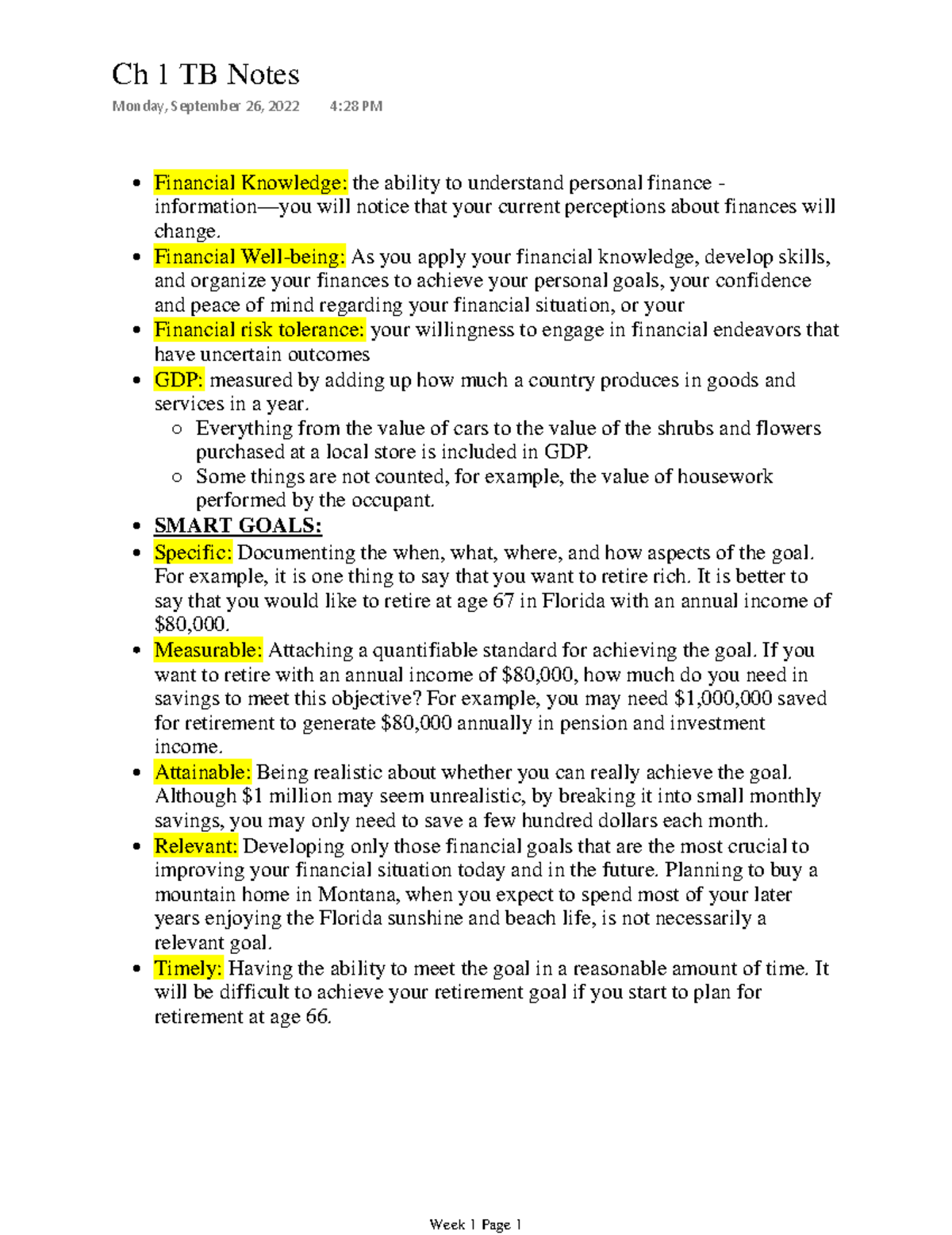 Ch 1 TB Notes - Introduction to Finance - Financial Knowledge: the ...