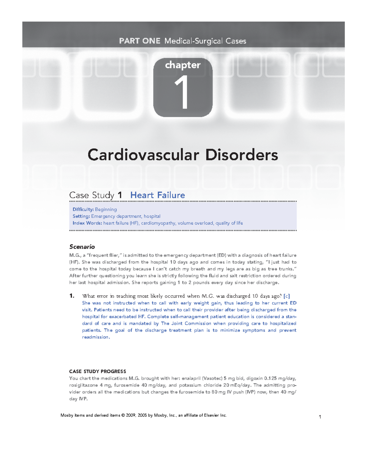 Chapter 1 01 - case studies - cardio - Cardiovascular Disorders Case ...