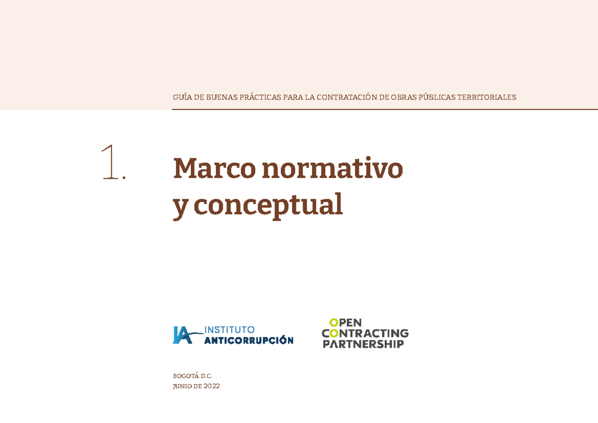 GUIA PARA LAS Buenas Practicas Y Contratación DE Obras Públicas - Marco normativo y conceptual ...