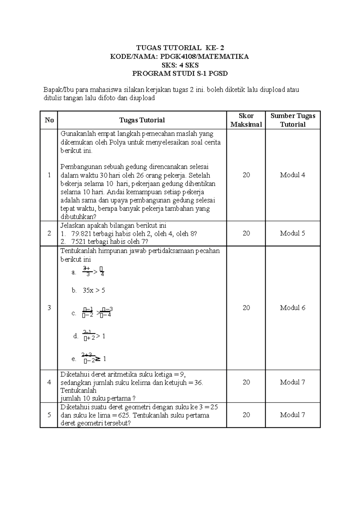 Tugas Tutorial 2 PDGK4108 - TUGAS TUTORIAL KE- 2 KODE/NAMA: PDGK4108 ...