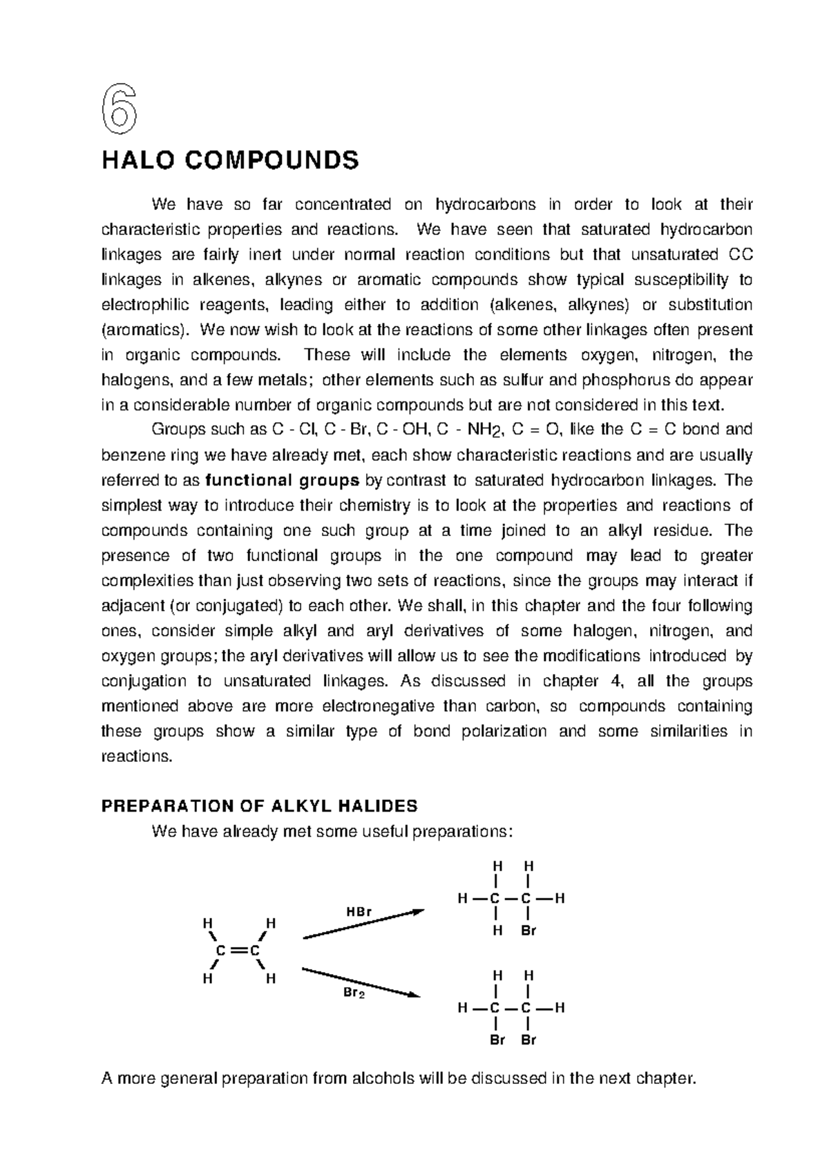 Chapter 6 Halo Compounds CHE1APL - 6 HALO COMPOUNDS We have so far ...