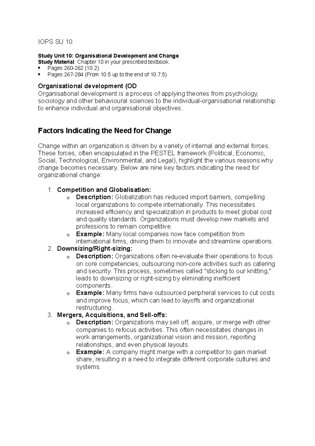 IOPS SU 10 - Summary Industrial Organization - IOPS SU 10 Study Unit 10 ...