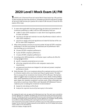 CFA LEVEL 1 SAMPLE PAPER HELPS U TO PRACTICE QUESTIONS. - CFA L2 Mind ...