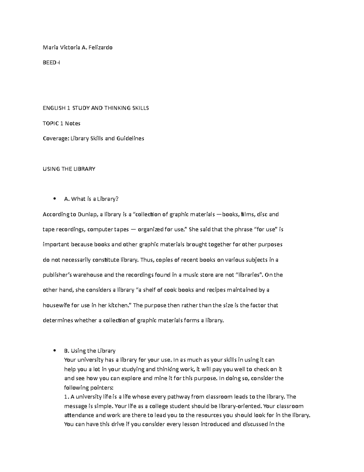 English 1 Study and Thinking Skills Study Guide - Maria Victoria A ...