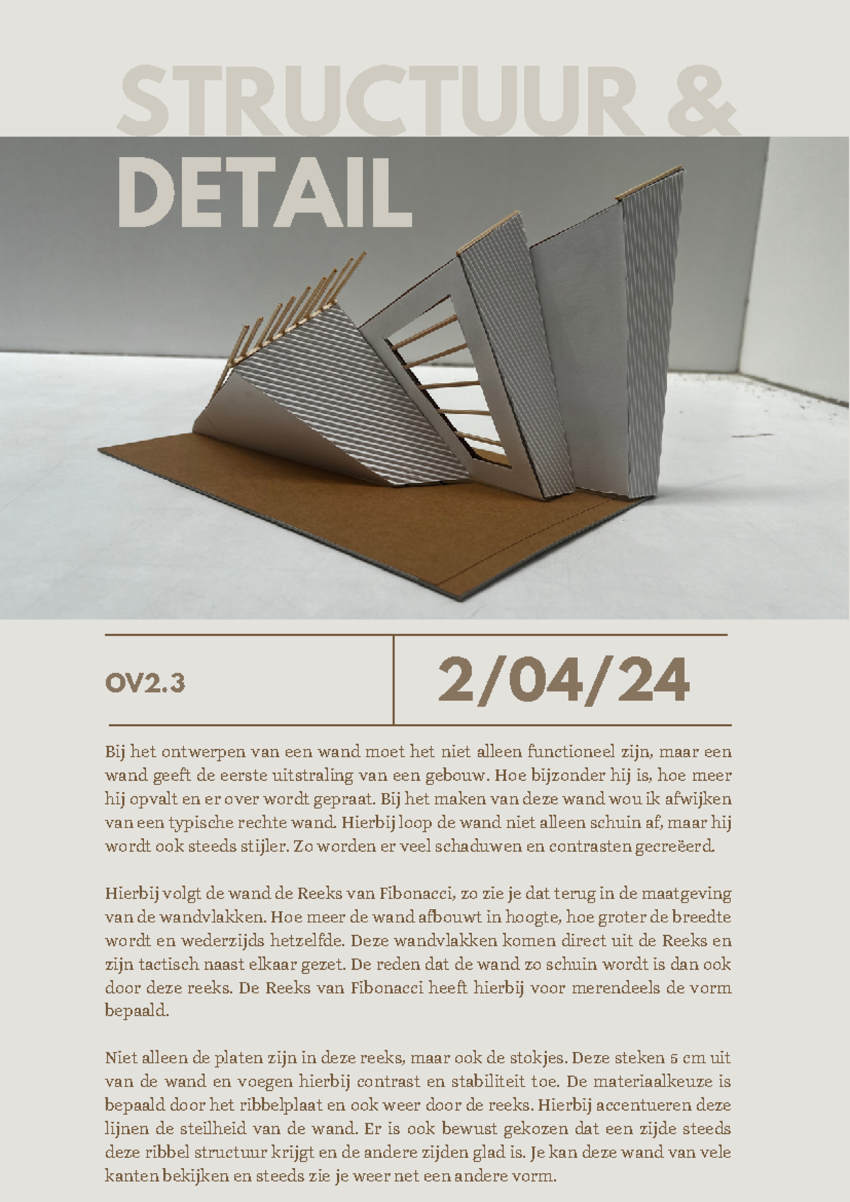 OV2.3.Wand vormstudie - STRUCTUUR & DETAIL OV2. 2/04/ Bij het ontwerpen ...