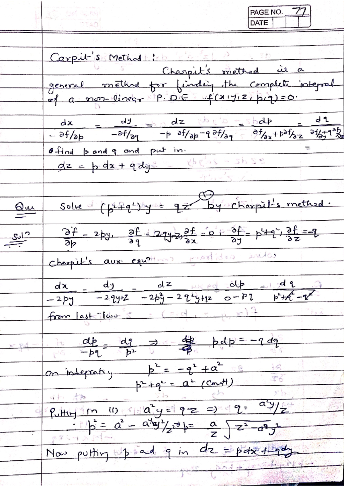 Carpit's Method - Applied Mathematics II - Studocu
