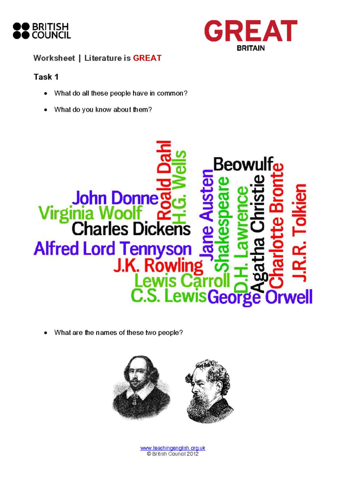 Intro Lesson - British Literature - SC&LS 1 - 2024 - Inglés - Worksheet ...