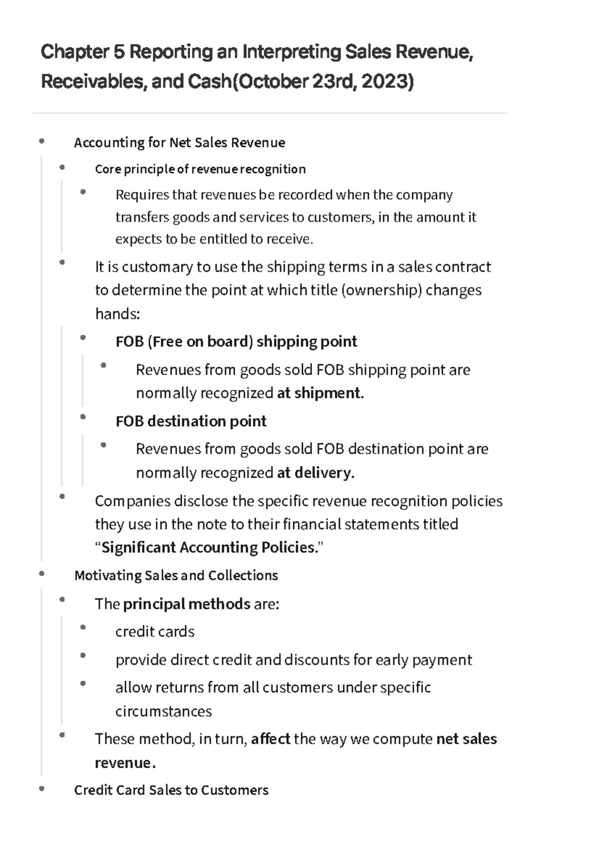 BU127 - Lecture 10 - Chapter 5 Reporting an Interpreting Sales Revenue ...