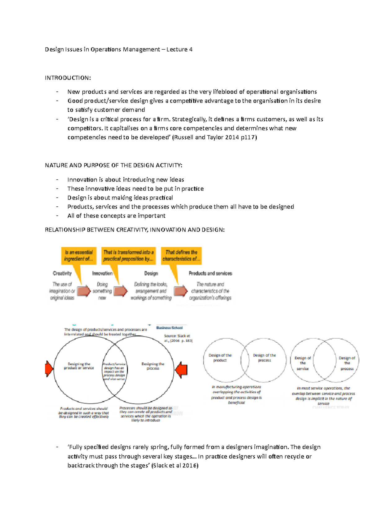 5. Design Issues in Operations Management - Strategically, it defines a ...