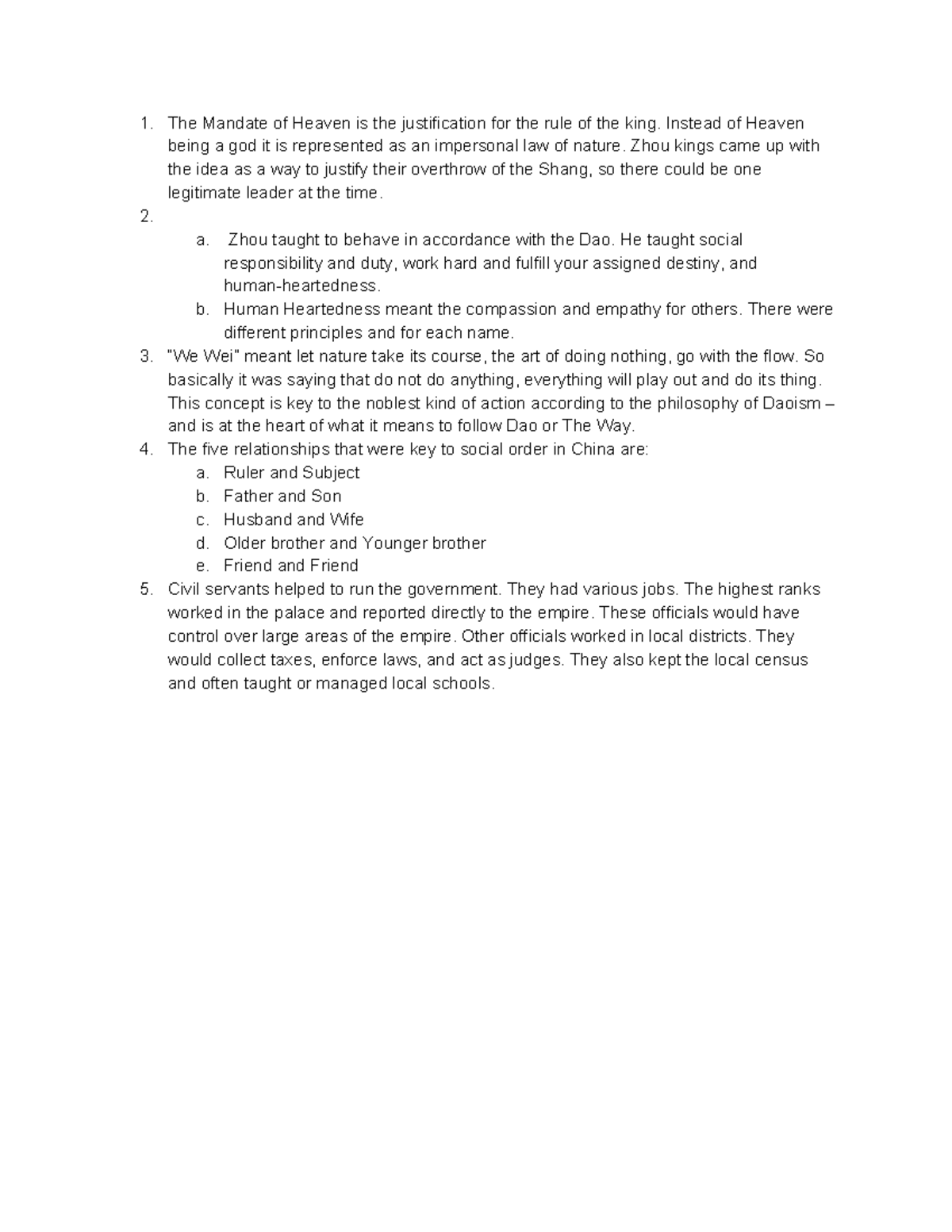 China questions - The Mandate of Heaven is the justification for the ...