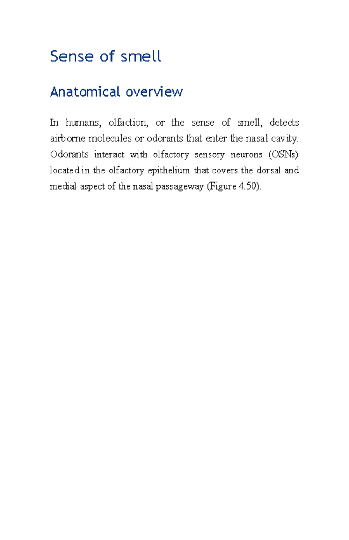 P8 - physical science - Sense of smell Anatomical overview In humans ...