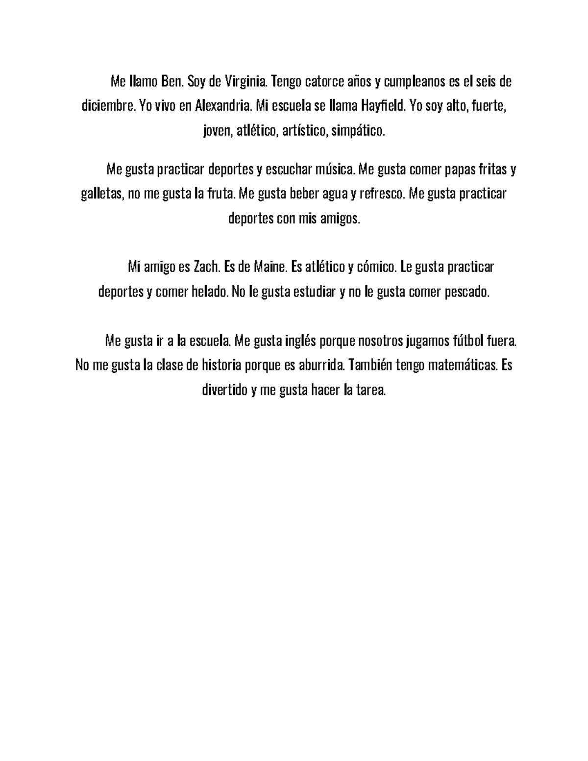 Pals Practice Google Docs - Me llamo Ben. Soy de Virginia. Tengo ...