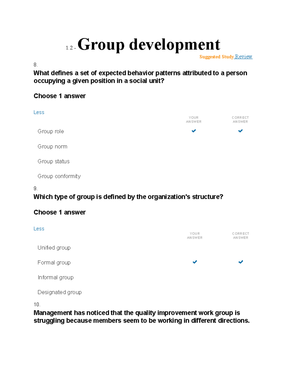 Group development - ou will demonstrate competence by successfully ...