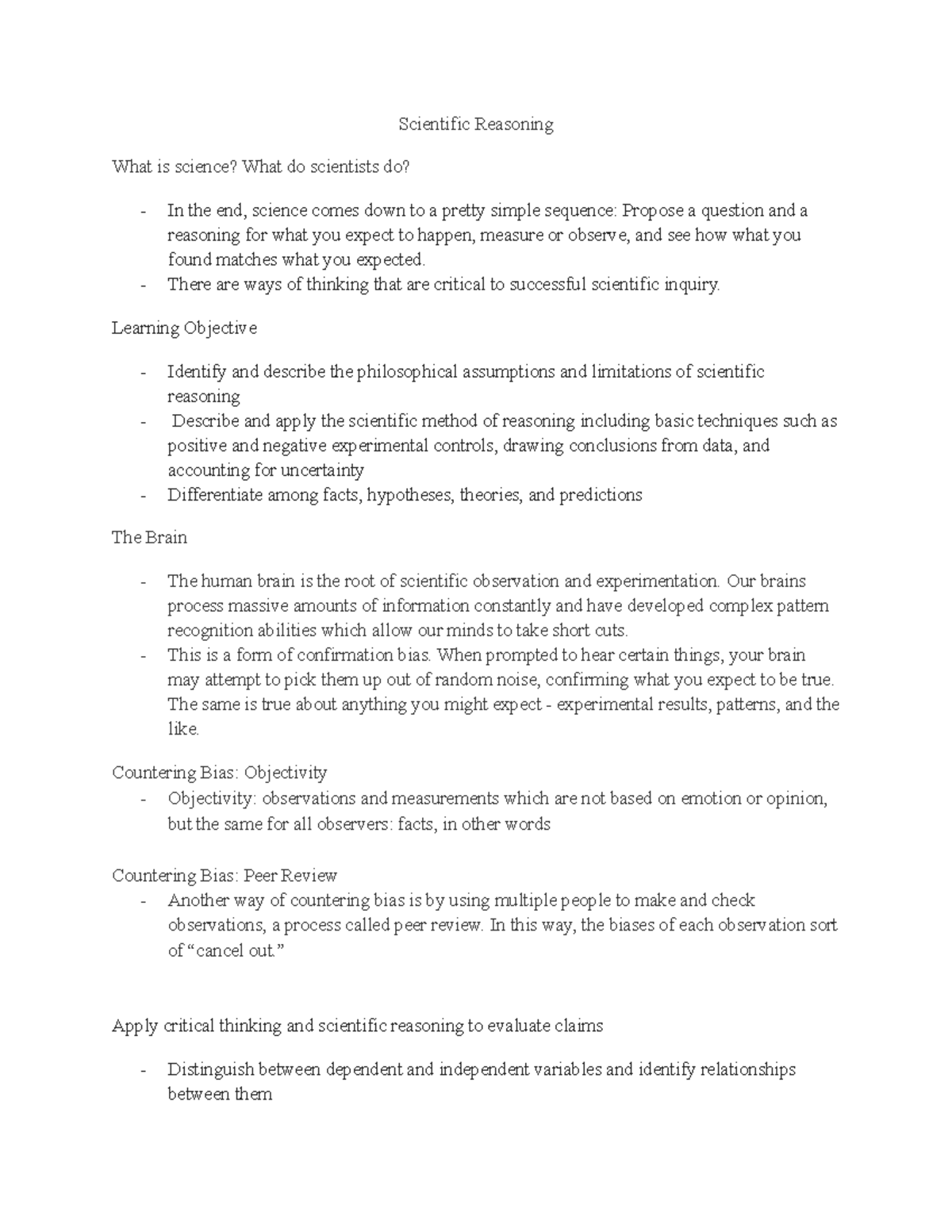 Scientific Reasoning - Scientific Reasoning What is science? What do ...